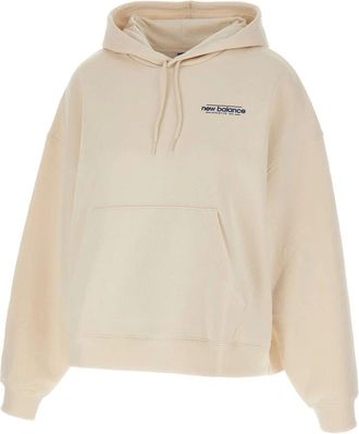 New Balance Femme, Sweatshirts et sweats à capuche, Beige, Taille: 40 FR Sweat à capuche oversize en molleton revisité