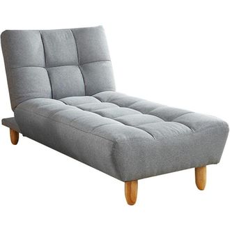 Vente-Unique Vente-Unique - M&eacute;ridienne clic clac 1 place en tissu polyester gris - Garnissage mousse recycl&eacute;e - Dimensions 165x84x87 cm - Charge max 120 kg