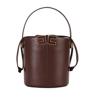 Elisabetta Franchi Femme, Sacs, Brun, Taille: ONE Size Sac Seau Avec D&eacute;tail Logo