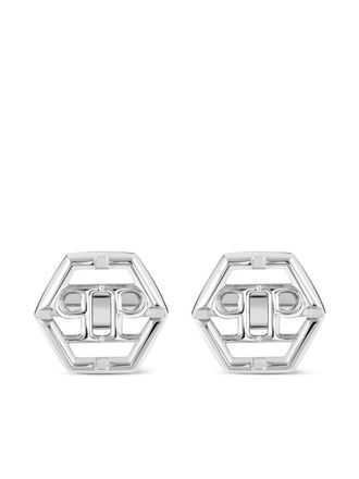 Philipp Plein Hexagon-PP Manschettenknöpfe - Silber