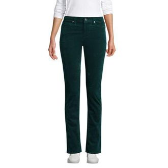 Lands End Straight Fit Cordhose Mid Waist, Damen, Gr&ouml;&szlig;e:44 81 regular, Gr&uuml;n, Baumwoll-Mischung, by Lands End