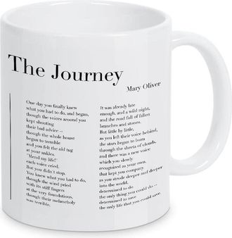 artboxONE Tasse The Journey by Mary Oliver von Cristina Castro Moral - Kaffeetasse Typografie
