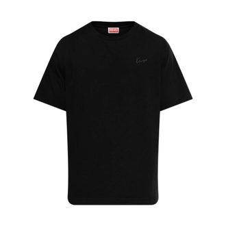 Kenzo Signature T-Shirt mit Stickerei - - Tops - Herren - Schwarzk - L