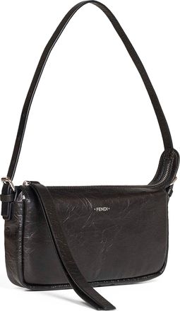 Fendi Craquel&eacute; Calfskin Shoulder Bag - Black