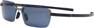 Tag Heuer unisex, Accessoires, Gris, Taille: 60 MM Lunettes de soleil rectangulaires Flex Silver