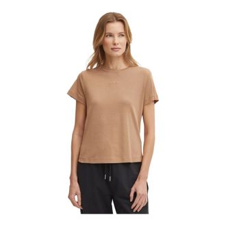 Guess Femme, Tops, Brun, Taille: 36 FR T-shirt en Coton avec Logo - Marron