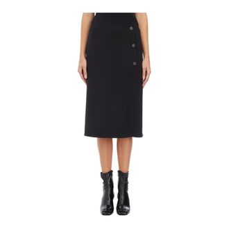 Courr&egrave;ges Taillierter Rock mit Kn&ouml;pfen - - Skirts - Damen - Schwarzk - S