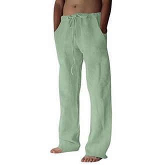 Generic Pantalon chino pour homme - Coupe droite - Pantalon de loisirs - Pantalon en tissu l&eacute;ger - Respirant - Avec poches - Cordon de serrage - Pantalon pour