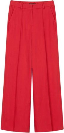 Luisa Cerano Femme, Pantalons, Rouge, Taille: 44 FR Pantalon Large en Gabardine Extensible