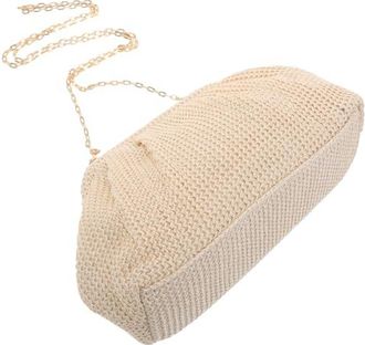 Beaupretty Pochette Tiss&eacute;e pour Femmes Paquet de Soir&eacute;e Matelass&eacute; avec Cha&icirc;ne Couleur Blanc Cass&eacute; Taille Compacte Paquet &agrave; Main &Eacute;l&eacute;gant pour Mariage et Occasions