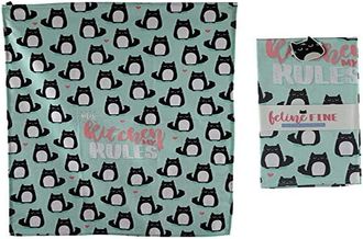 Puckator Tea Towel - Cat Feline Fine My Kitchen My Rules