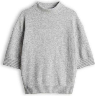OPUS Strickpullover Pifko aus Feinstrick mit glattem Griff Verk&uuml;rzte Boxy-Silhouette mit &uuml;berschnittener Schulter und Funnel Neck