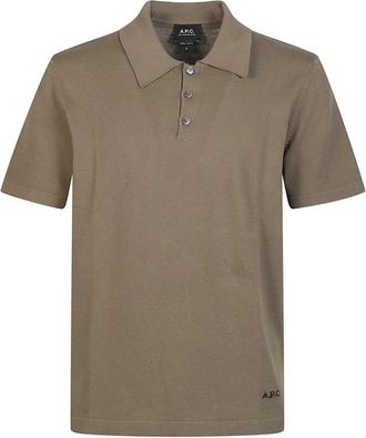 A.P.C. A.p.c., Homme, Tops, Brun, Taille: M Polo &agrave; Manches Courtes