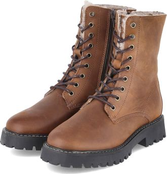 Fr&auml;ulen Frida F-8550 Olivia Tabaco Schn&uuml;rstiefel Rauleder Damen in braun - Gr. 41