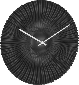 TFA Dostmann Design-Wanduhr Rokoko, 60.3031.01, analog, exklusiv für TFA designt, extravagant, modern, Quarzuhr, schwarz-matt