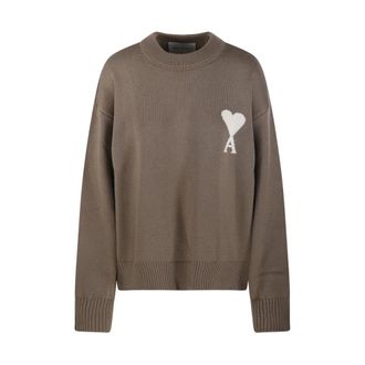 Ami Femme, Pulls, Brun, Taille: 40 FR Pull ras du cou ADC