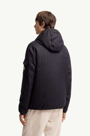 Moncler Pinstriped Padded Jacket - Navy