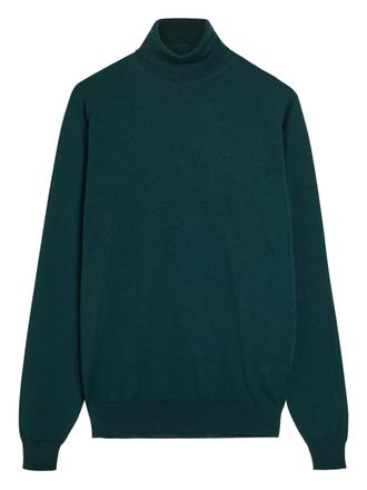 John Smedley Lang&auml;rmeliger Cherwell Rollkragenpullover - Gr&uuml;n