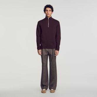 Sandro Pull en laine &agrave; col zipp&eacute;