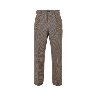 Emporio Armani Karierte Tweed-Hose mit Abn&auml;hern - - Trousers - Herren - Braun - M