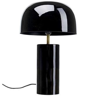 Kare Design Design Tischlampe Loungy, Schwarz, Tischleuchte, Nachttischlampe, Schreibtischlampe, Dekoleuchte, Pilzform, kein Leuchtmittel inkl., 38x25x25 cm (H/B/
