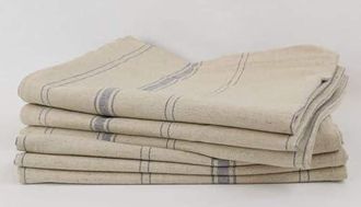 LINANDELLE Lot de 6 torchons m&eacute;tis Naturel Lin-Coton Brasserie