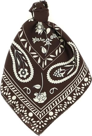 Alberto Biani Femme, Accessoires, Brun, Taille: ONE Size Patterned Silk Scarf