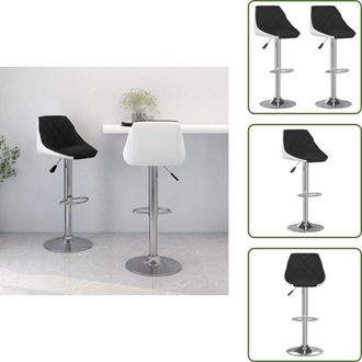vidaXL Vidaxl - Tabourets de bar lot de 2 noir et blanc similicuir - Tabouret De Bar - Chaise De Comptoir - Tabourets De Bar - Meubles De Cuisine - Mobilier