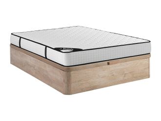 Vente-Unique Bett-Set 160 x 200 cm, Bettkasten Natur hell + Matratze 7-Zonen-Taschenfederkern & Memory-Schaum, Höhe 22 cm - LUREAN von YSMÉE