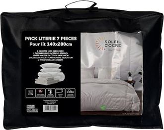 Soleil d'Ocre Bettwäsche-Set, 7-teilig, Boheme, Leinen, für Bett 140 x 200 cm