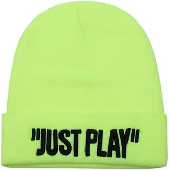 Generic Hommes Automne/Hiver Couleur Unie Tricot&eacute; Chaud Grand Bandeau Brod&eacute; Pull Chapeau Chapeau V&ecirc;tements pour Temps Froid, Vert, Taille unique