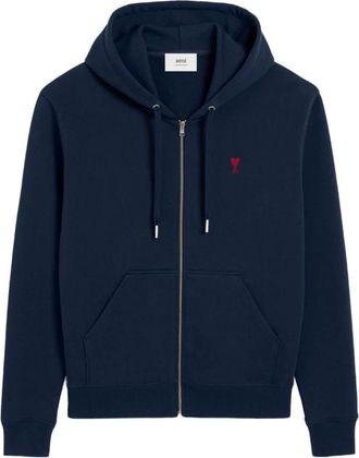 Ami Homme, Sweatshirts et sweats &agrave; capuche, Bleu, Taille: M Ami de Coeur Zipped Sweat &agrave; capuche