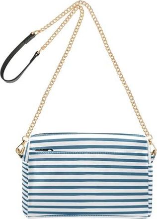 HMZXZ Sacs à bandoulière rayés bleu marine pour femmes, sacs à main en cuir, petits sacs à main à bandoulière à rayures