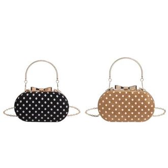 Generic Sac de soir&eacute;e &agrave; pois pour femmes avec cha&icirc;ne d&eacute;tachable et poign&eacute;e, id&eacute;al bals et occasions formelles