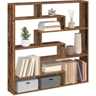 vidaXL vidaXL &Eacute;tag&egrave;re cube murale 7 compartiments vieux bois bois ing&eacute;nierie