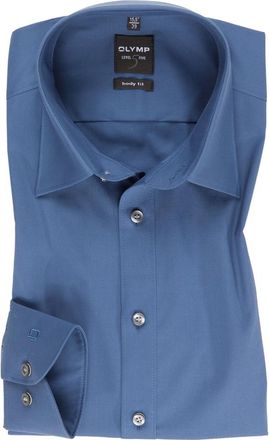 Olymp Level Five, Body Fit, unifarbenes Hemd mit Kentkragen in