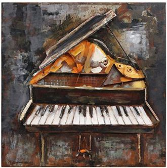 Empire Art Direct Magic Key Wandkunst, aus Eisen, handbemalt, zum Aufhängen, Metall, 32 x 32 x 3