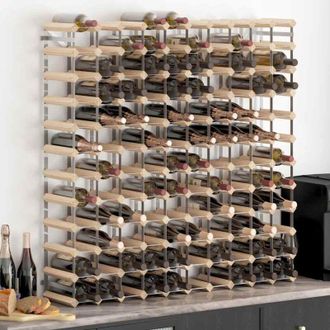 vidaXL Vidaxl - Weinregal f&uuml;r 120 Flaschen Massivholz Kiefer