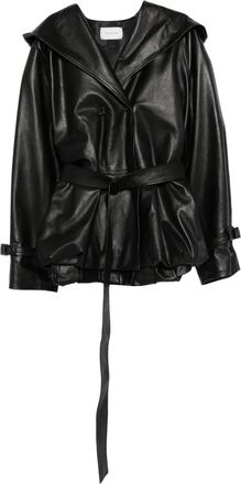 Magda Butrym Klassische Lederjacke - Schwarz