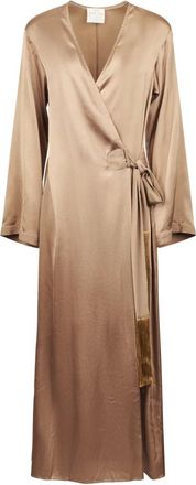 Forte_Forte Femme, Robes, Brun, Taille: 38 FR Shiny Stretch Silk Satin Crossed Dress