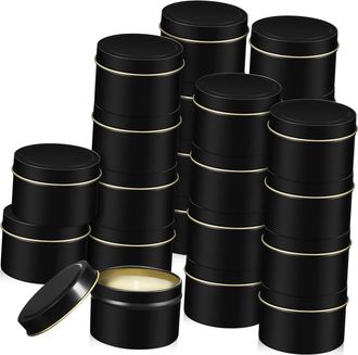 Garneck 24 Stück Runde Kerzendosen aus Robustem Blech Füllmenge für DIY Kerzenherstellung Langlebige Blechbehälter für Wohnraum Bad und Tischdeko Praktische K