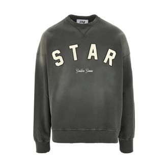 Golden Goose Femme, Sweatshirts et sweats &agrave; capuche, Gris, Taille: L SweaT-shirt en coton avec logo sur le devant