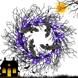 Generic Halloween Branch Wreath - Spooky Dekoration T&uuml;rverzierung, Rustikaler Herbst, Halloween Tischplatten-Display, Natural Branch Design | Perfekte Erg&auml;nzu