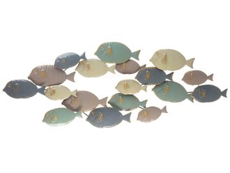 Beliani Verspielter Wandschmuck Fische bunte Farben Fermium