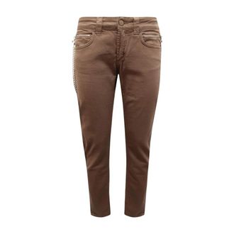Dondup Gr&uuml;ne gef&auml;rbte Slim-Fit Hose Thia - - Jeans - Damen - Braun - W29
