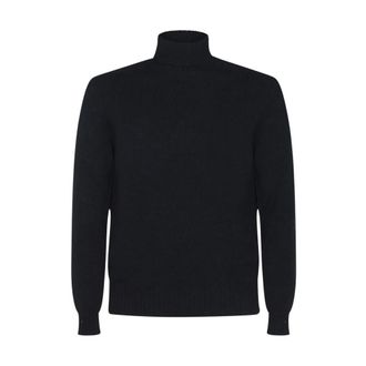 Malo Dunkelblaue Wollstrickjacke Sweater - - Knitwear - Herren - Schwarzk - 2XL