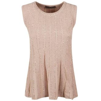 D.exterior Femme, Tops, Rose, Taille: 40 FR Haut Sans Manches Orn&eacute;