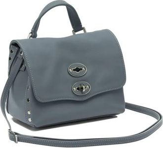 Zanellato Hobo Bags - Structured Blue Leather Handbag With Turn-Lock Clo - Gr. unisize - in Grau - f&uuml;r Damen