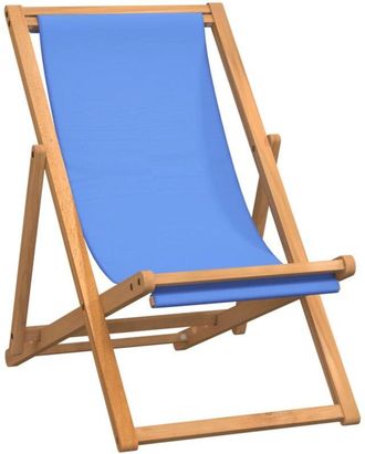 vidaXL Vidaxl - Liegestuhl Teak 56x105x96 cm Blau
