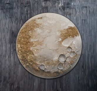 Yohji Yamamoto Art Abstrakt Fluoreszierendes leuchtendes Acryl 3D Gem&auml;lde auf runder Leinwand handgemalt Wohnzimmer modern Wohndekor Bild Gold echte Kunst 100 cm